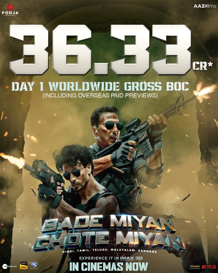 Bade Miyan Chote Miyan Day 1: 36.33 Crore Worldwide Collection